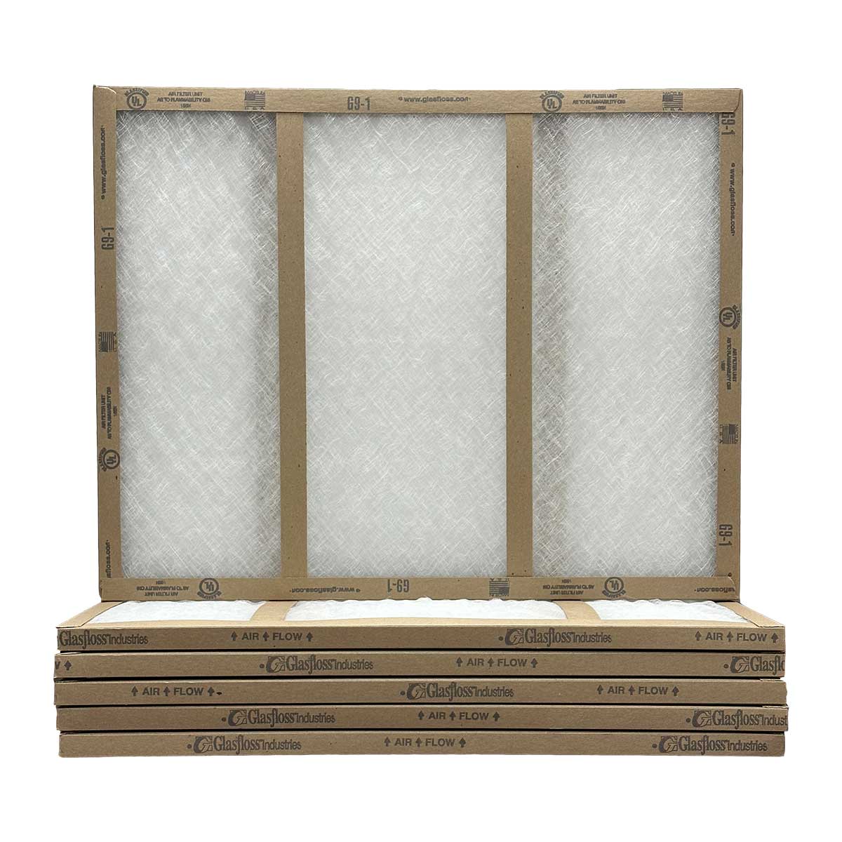 12x24x1 Economy Air Filter GDS Series by Glasfloss - Box of 6 | Air ...