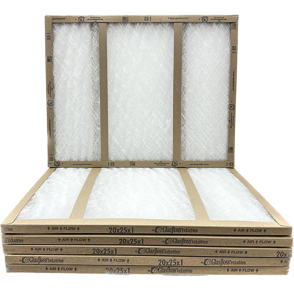 20x25x1 Economy Air Filter GDS Series by Glasfloss - Box of 6 | Air ...